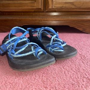 Chaco | Shoes | Triple Strap Blue Chacos | Poshmark